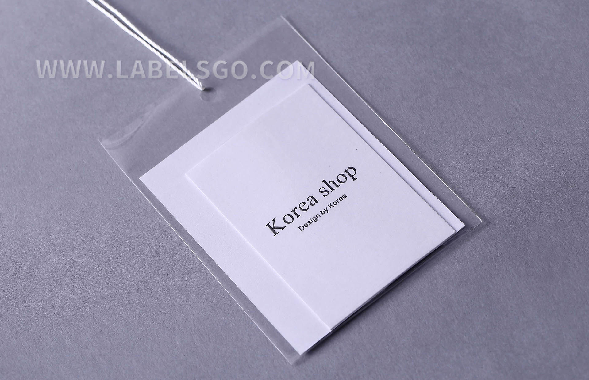 Bagged paper card hang tags