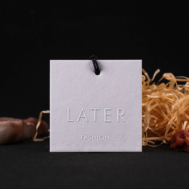 Custom White Cotton Card Hang Tags | Refined Branding