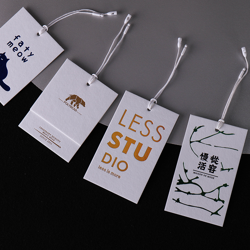 White Cotton Card Hang Tags Set | Customizable Elegance