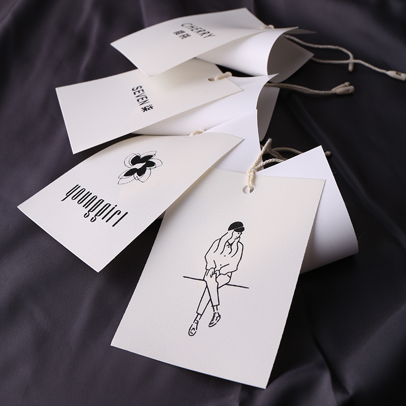 Custom Beige Fabric Hang Tags | Textile Elegance