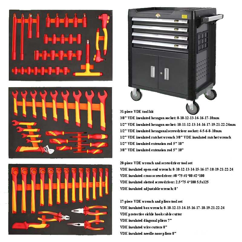 EV Vehicle Repair Tools Cabinet 1000V VDE Insulated Tool Combo,VDE ...