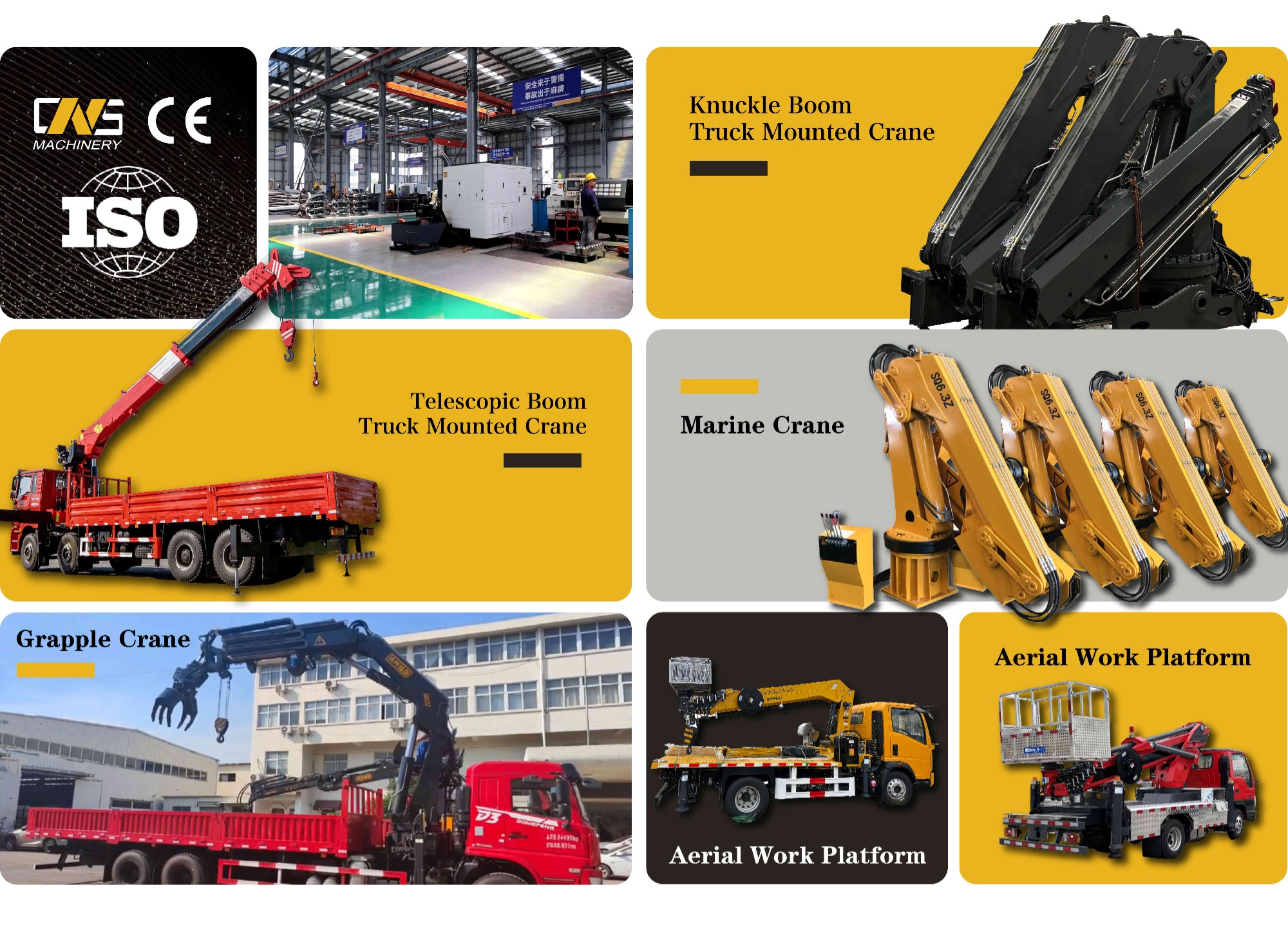 CNS-lifting crane and knuckle boom crane