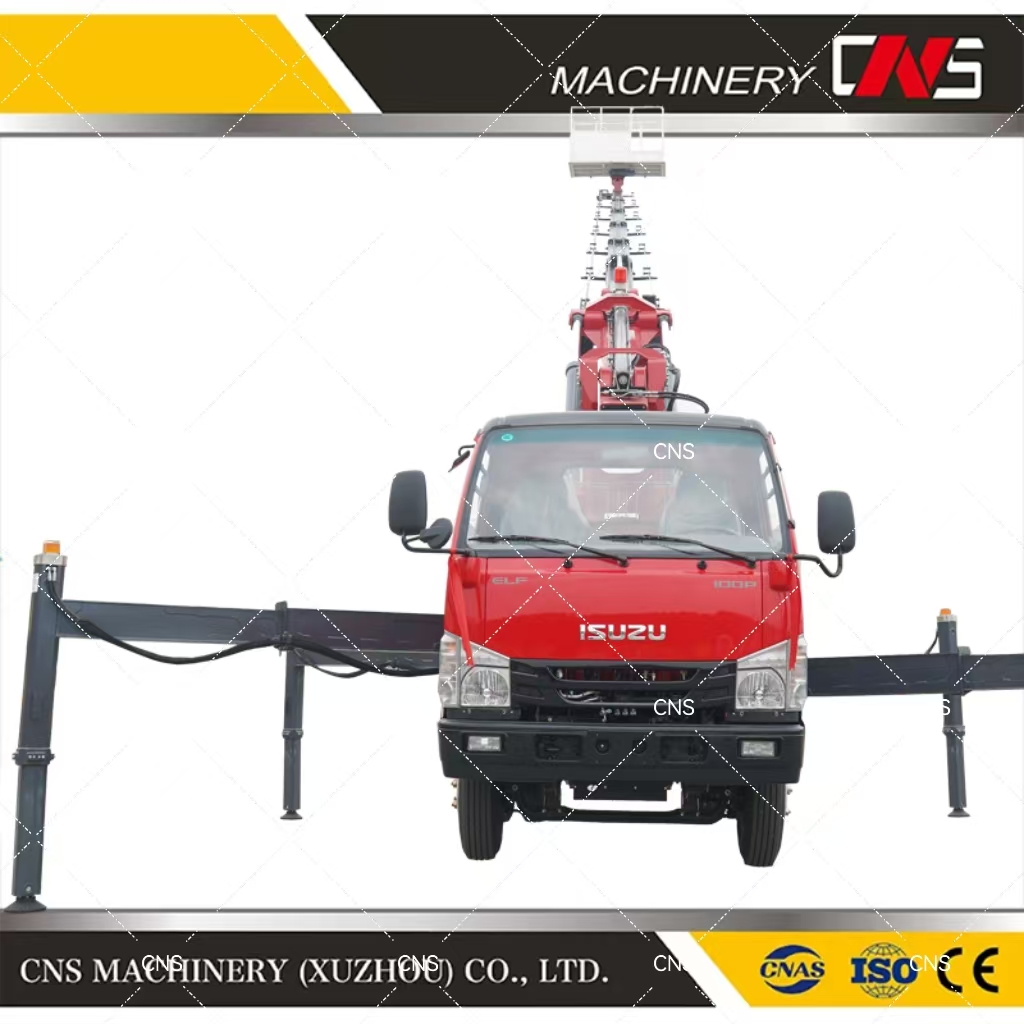 28m Working Height Truck Mounted Crane with Cradle for Aerial Work ...