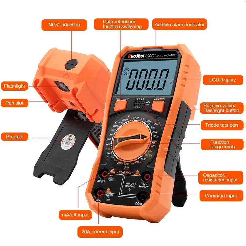 VICTOR 890C+ 890D Digital Multimeter , measuring DCV, ACV, DCA, ACA ...