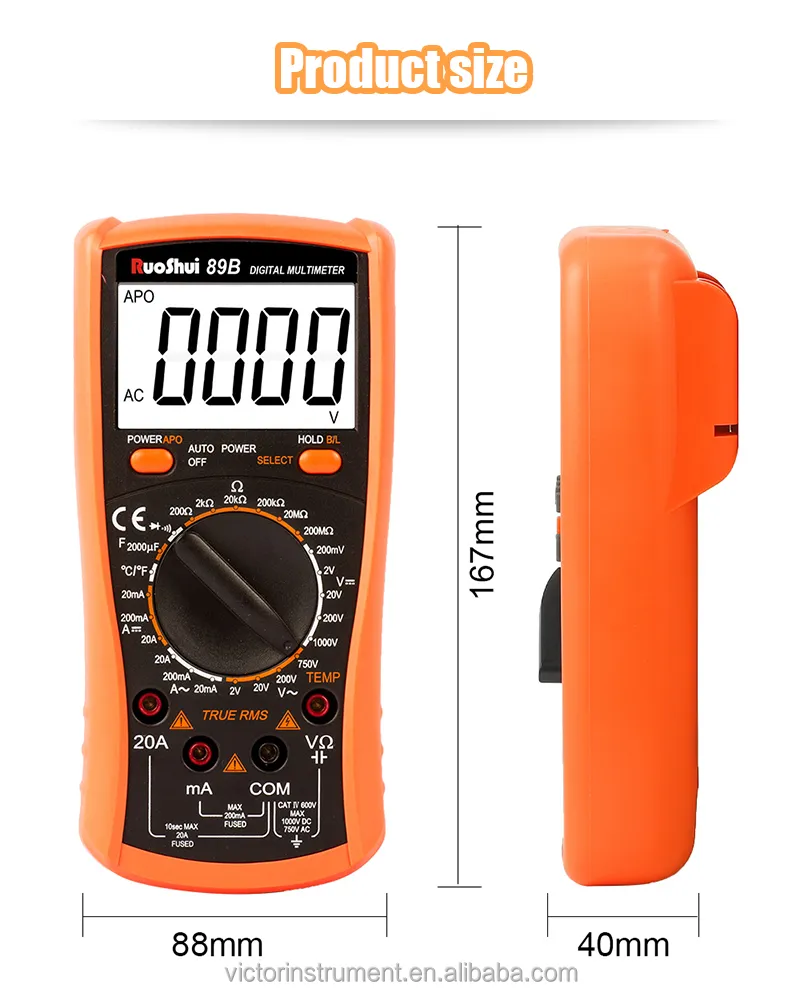 VICTOR 89A 89B Digital Multimeters ,measuring DCV, ACV, DCA ACA ...