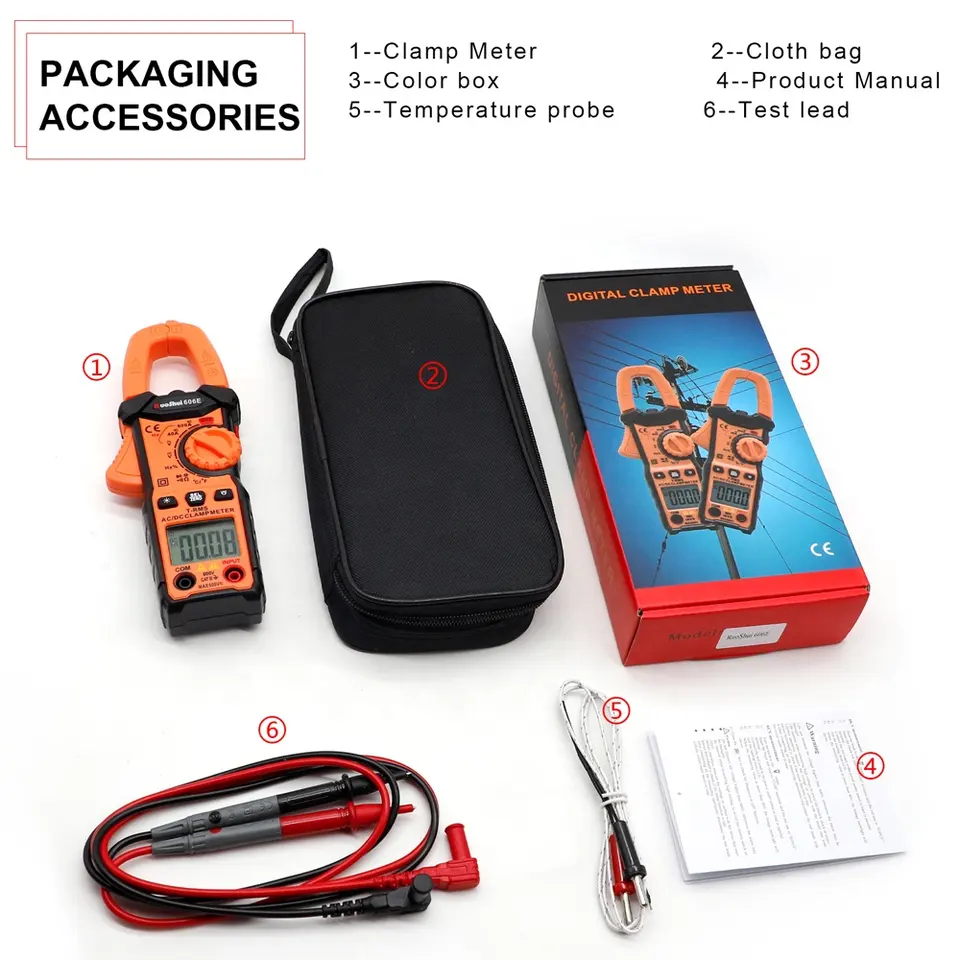 VICTOR 606D 606E Digital Clamp Meter,measuring DCV, ACV，ACA,DCA，Resistance, Capacitance ，Diode ...