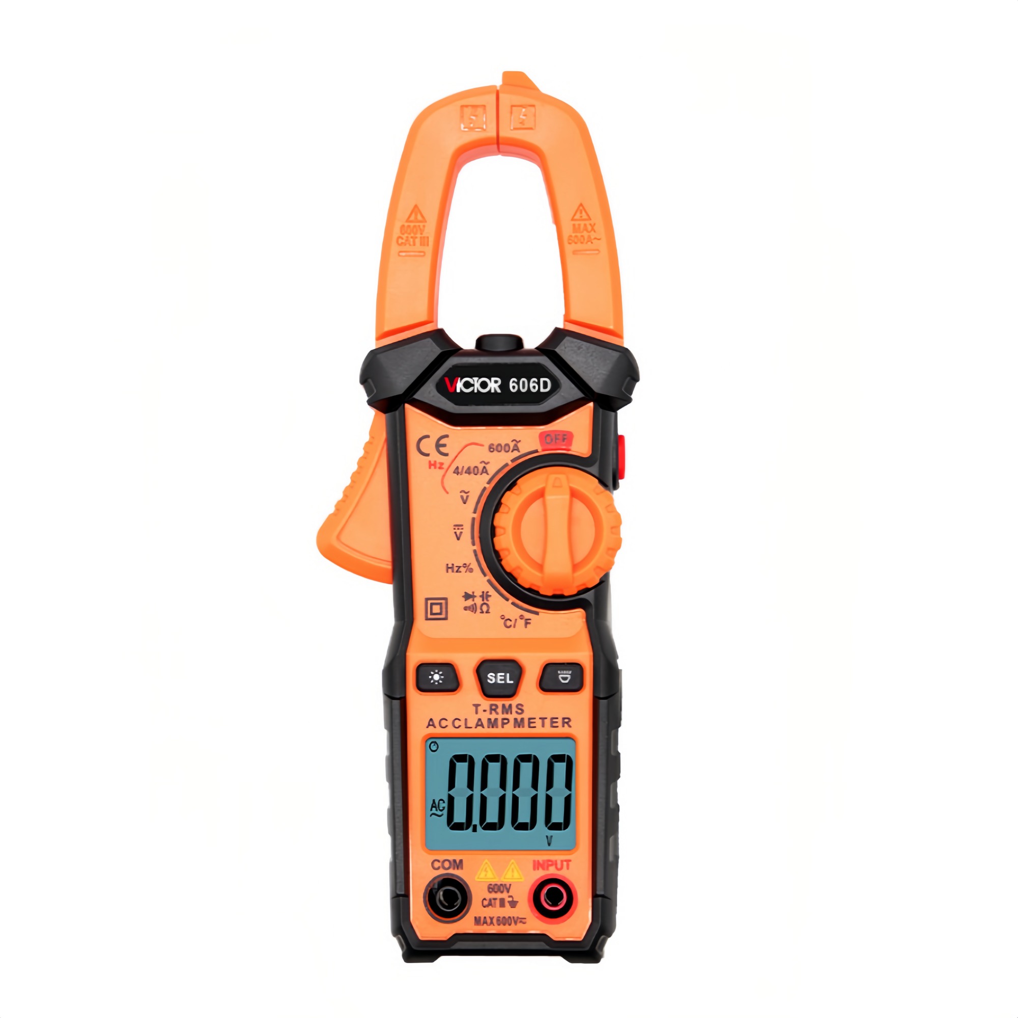 VICTOR 606D 606E Digital Clamp Meter,measuring DCV, ACV，ACA,DCA，Resistance, Capacitance ，Diode ...