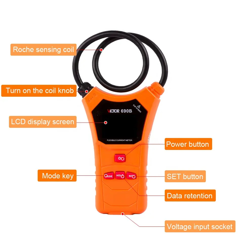 Rogowski Coil Flexible Current Meter,Leakage Current Clamp Meters