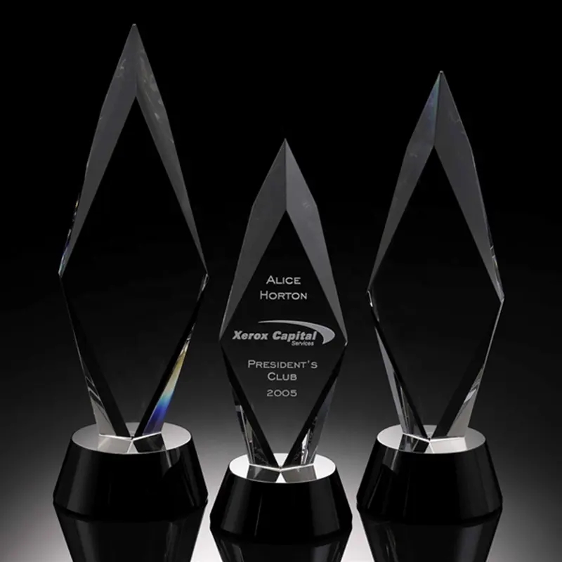 rhombus columnar custom crystal trophy