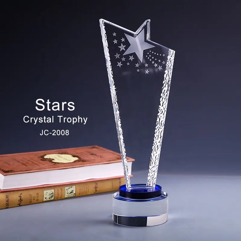 Cheap star glass trophy