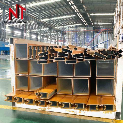 Wood grain aluminum tube