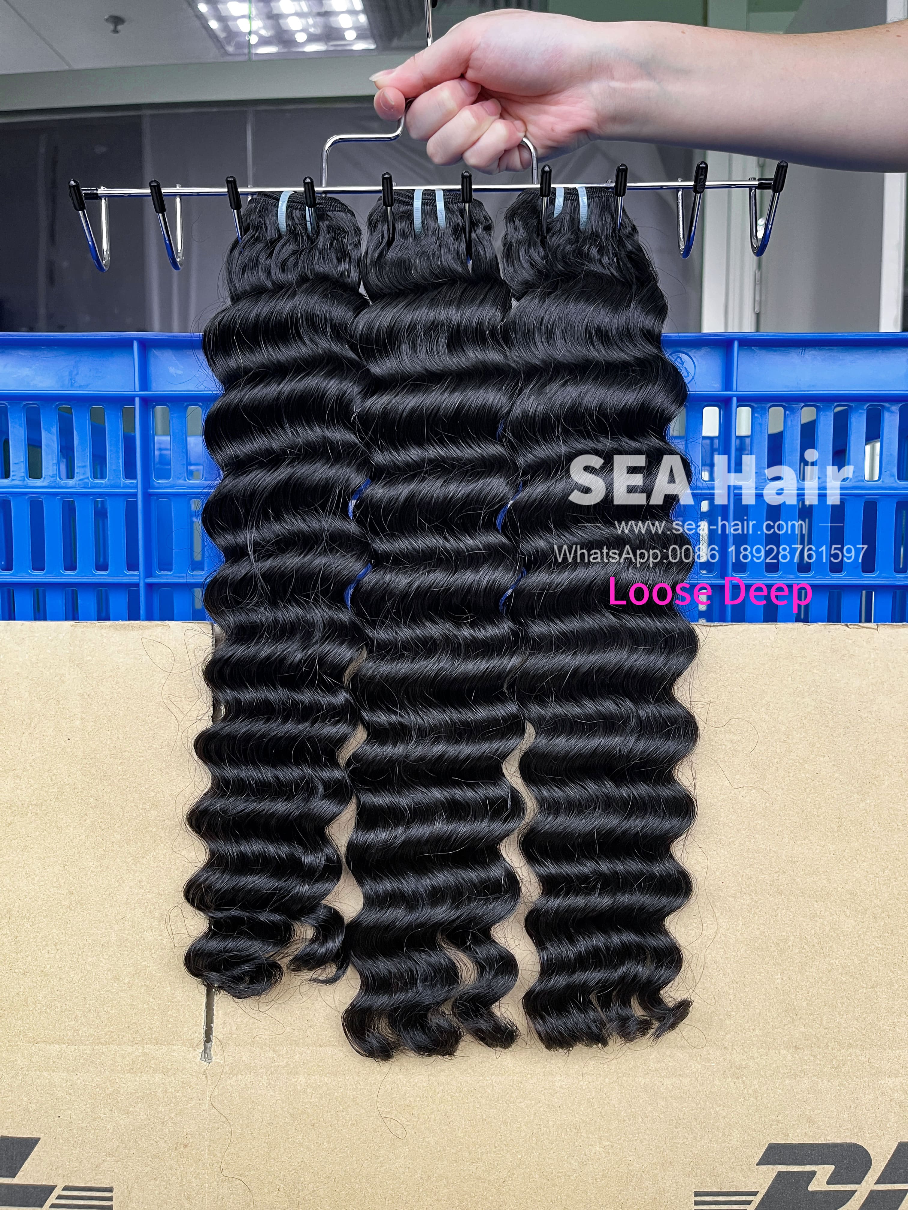 SEA Hair Luxury Loose Deep Thick Human Hair 1/3/4 Bundles Deal