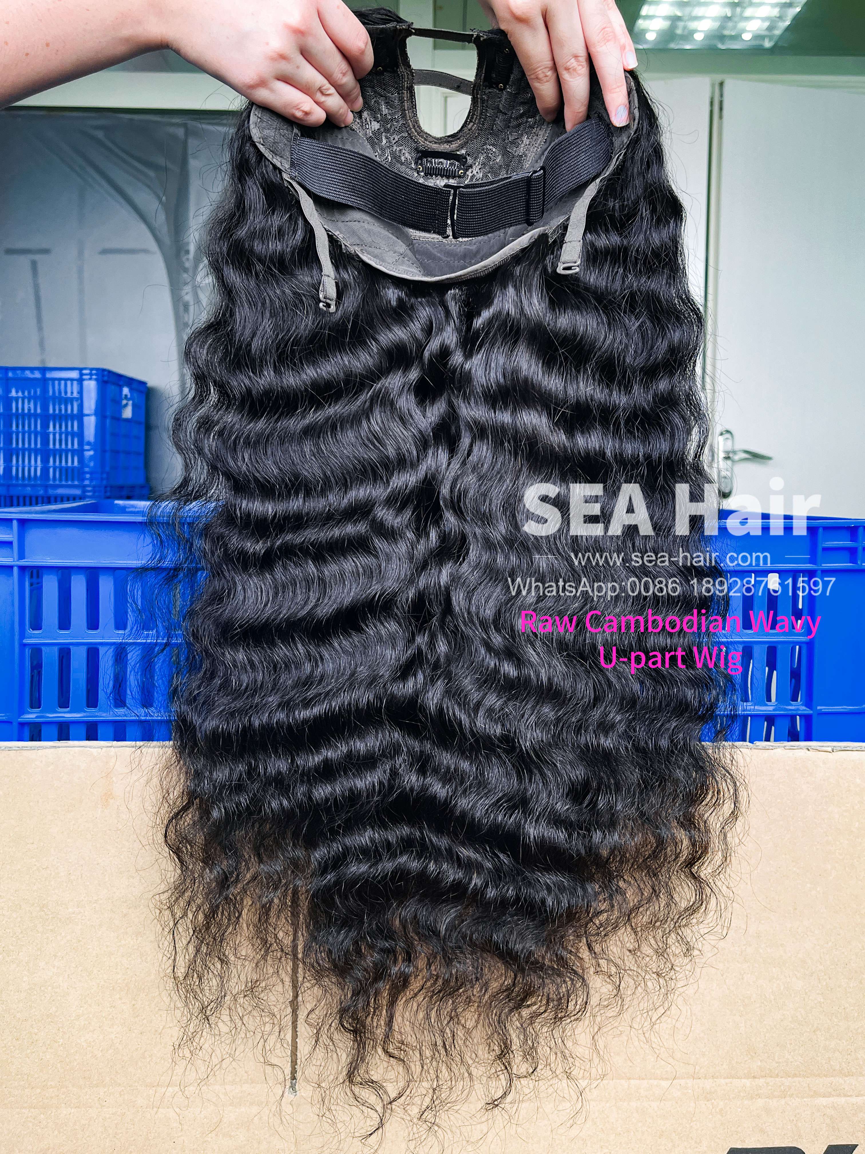 Sea Hair Raw Southeast Asian Cambodian Wavy U Part Wig