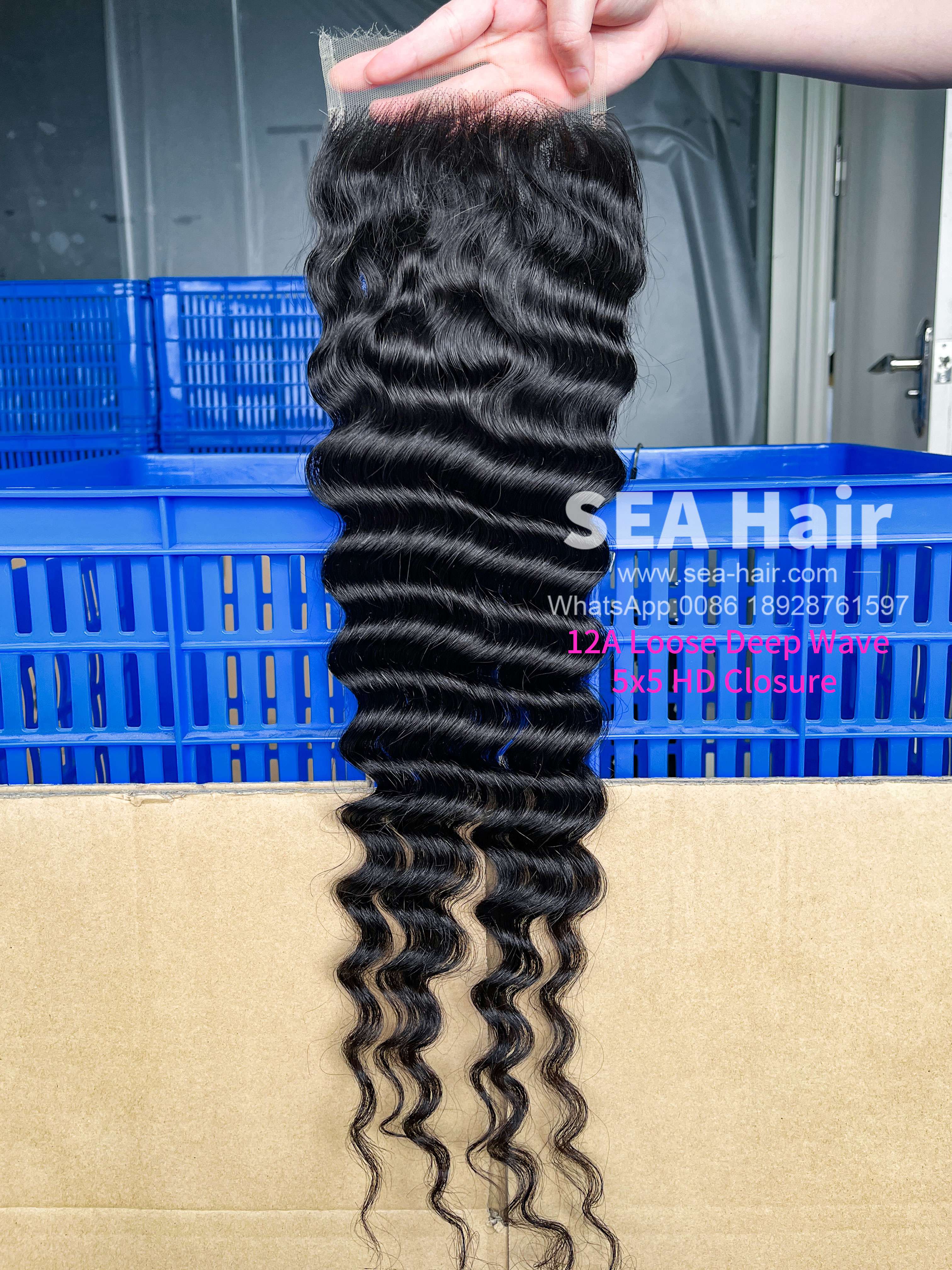 12A Mink Loose Deep Hair 4x4/5x5/6x6/13x4/13x6 HD & Transparent Closure ...
