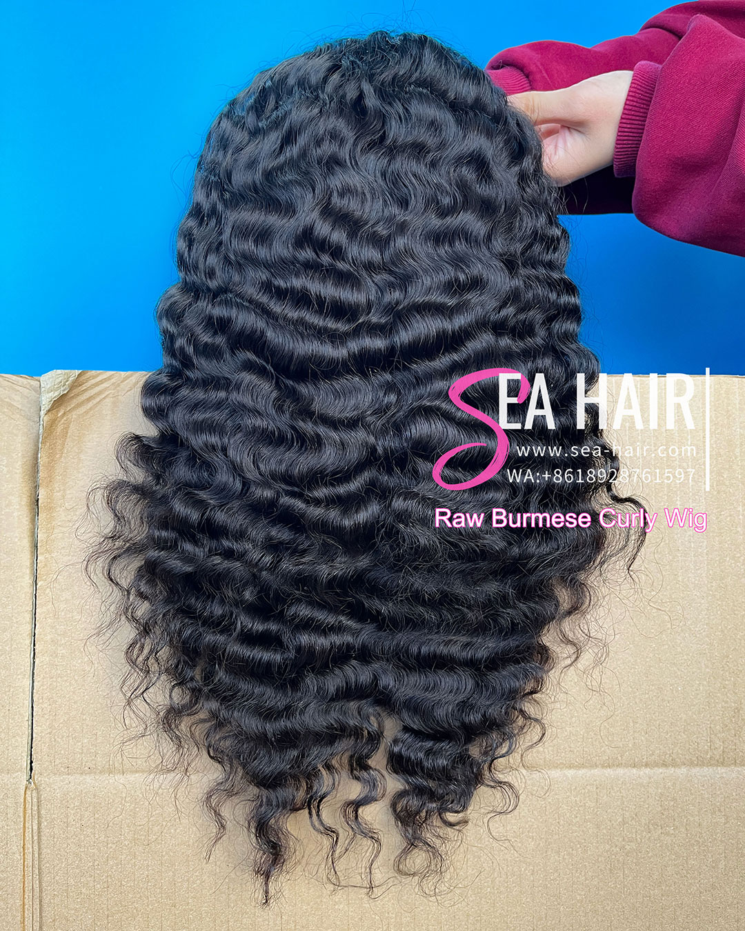 Sea Hair Raw Southeast Asian Burmese Curly Raw Hair Half Wig