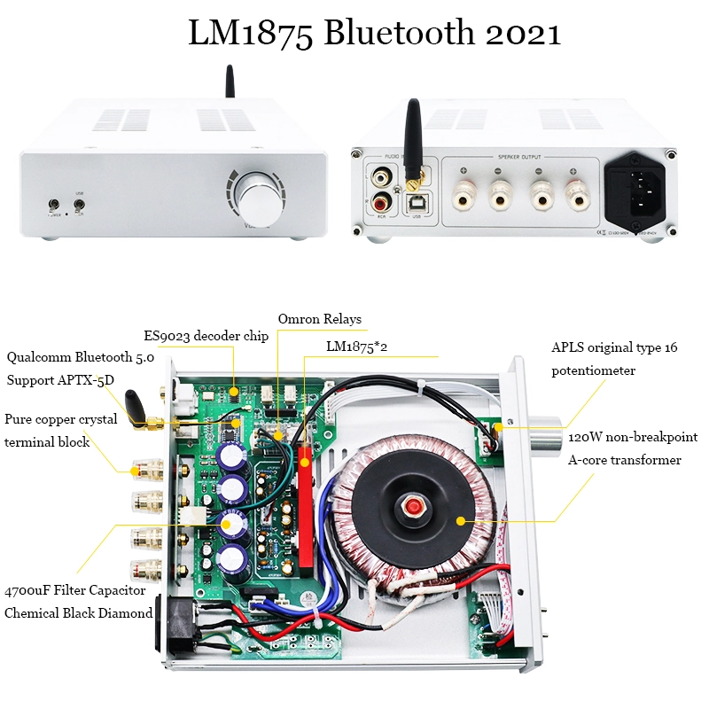 LM1875 power amplifier 2.0 25W*2 HIFI Bluetooth 5.0 home sound amp