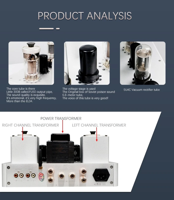 A500 Single-ended Class A FU-50 8W*2 Tube Amplifier Small 300B Tube Amp ...