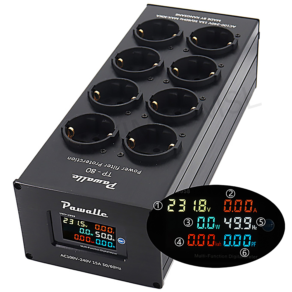 3000W 15A Paiwa TP80 European Standard 8-bit EU Power Filter Audio ...