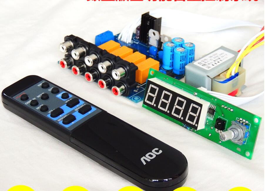 CS3310 Audio preamplifier DIY HIFI remote control power amplifier headphone audio switcher board ...