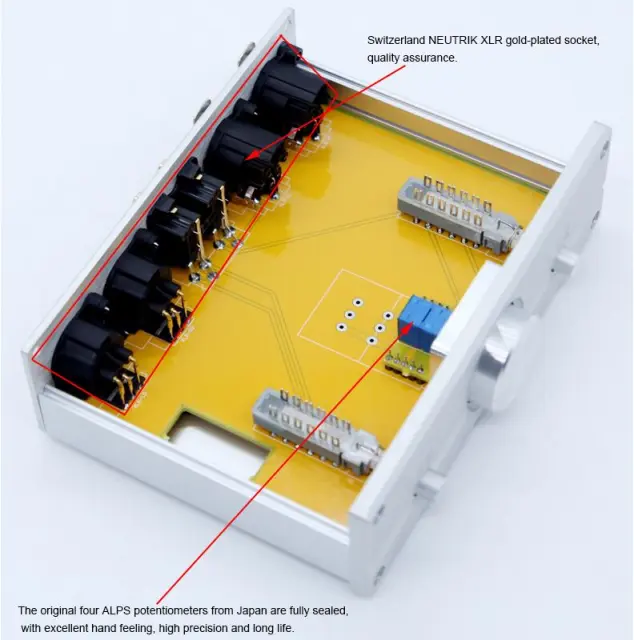 FV2 Fully Balanced Stereo Preamp with XLR/RCA ALPS Potentiometer Audio ...