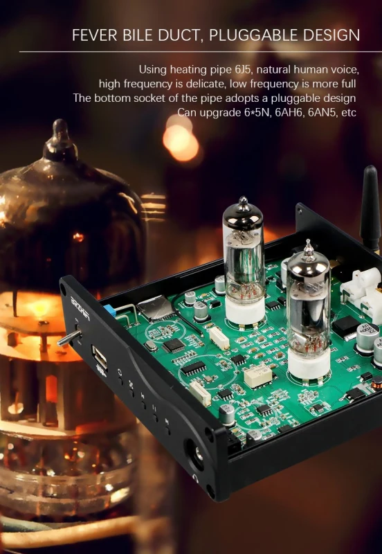 F5 Tube Preamplifier HiFi Bluetooth 5.0 Preamp Lossless Player Support ...