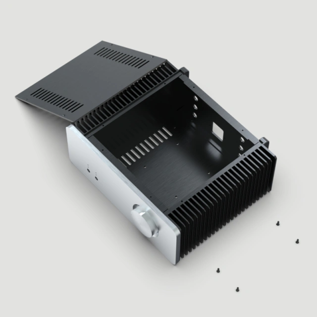 1969 All Aluminum Audio Enclosure Class A Amplifier Chassis Amp Case DIY Box with heatsink