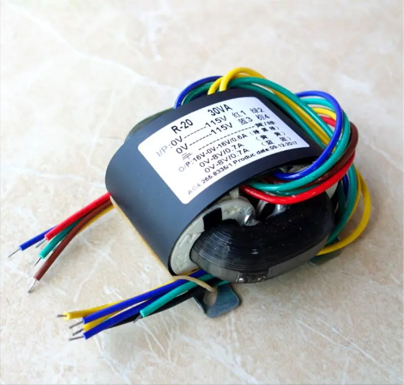 30W Pure Copper R-type Transformer Output Dual 16V four-wire ...