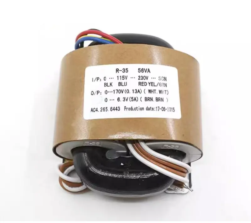 56W R type Oxygen free copper Power Transformer 56VA voltage output ...