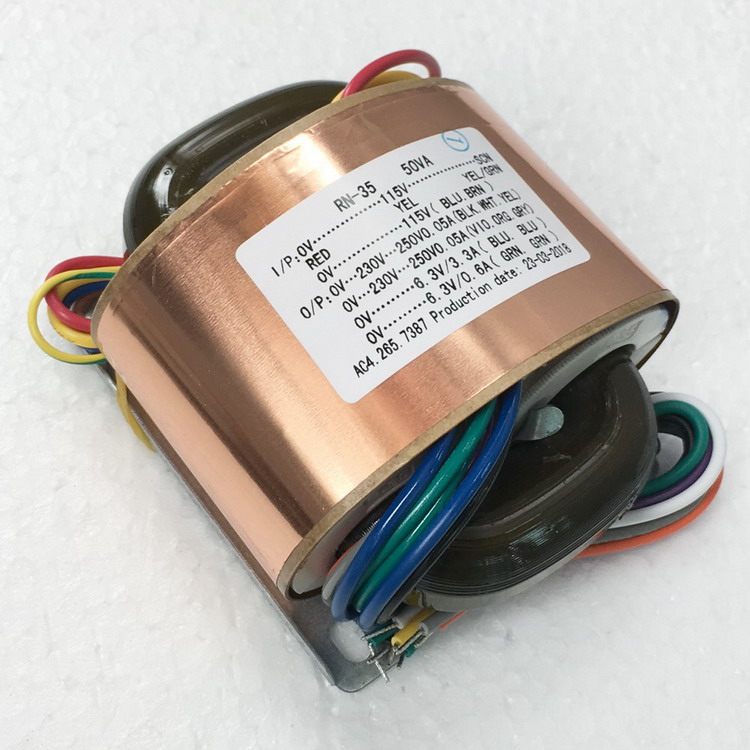 50W R type Oxygen free copper Power Transformer 50VA dual 230V dual 6 ...