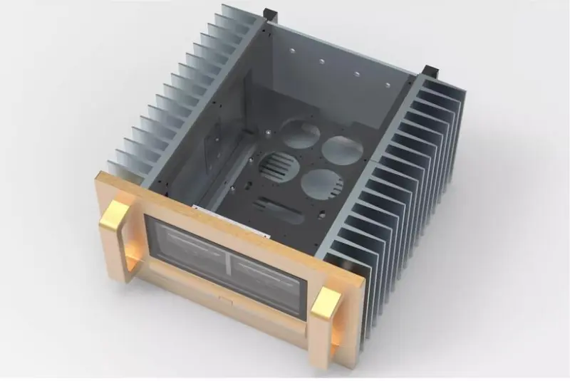 ACCUPHASE A75 Full Aluminum Enclosure Both Sides Heatsink / Power Amplifier Chassis DIY New ...