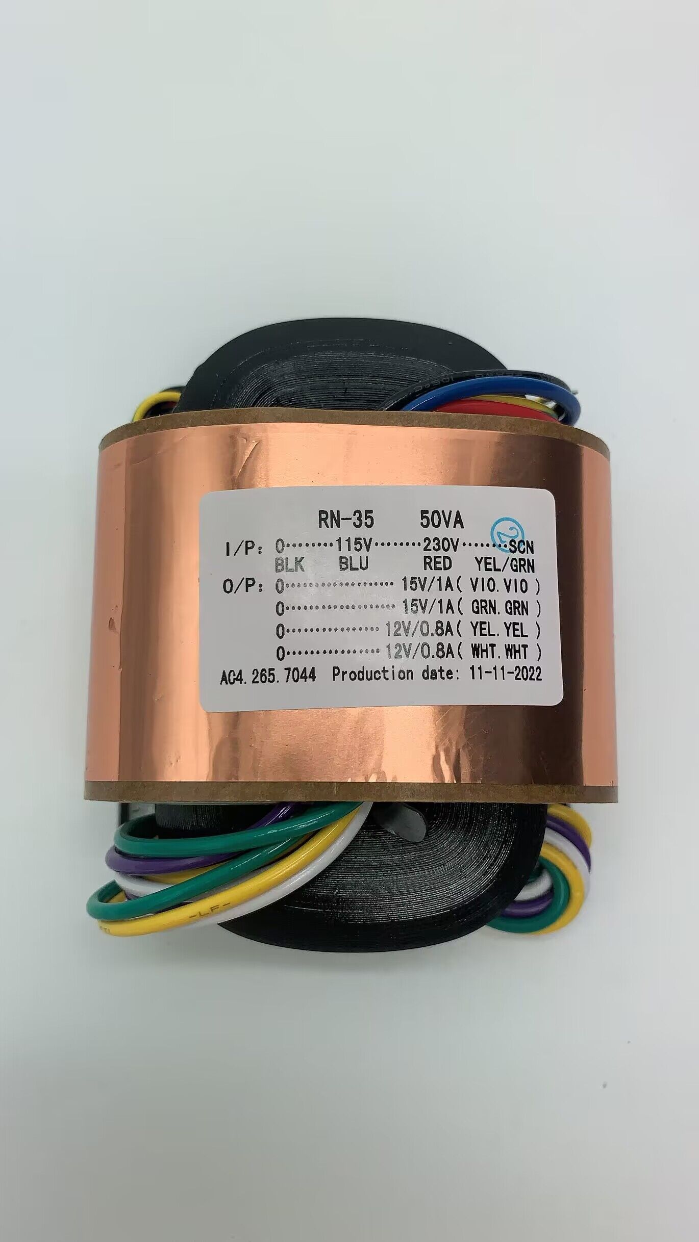 50W R type Oxygen free copper Power Transformer 50VA dual 15V dual 12V ...