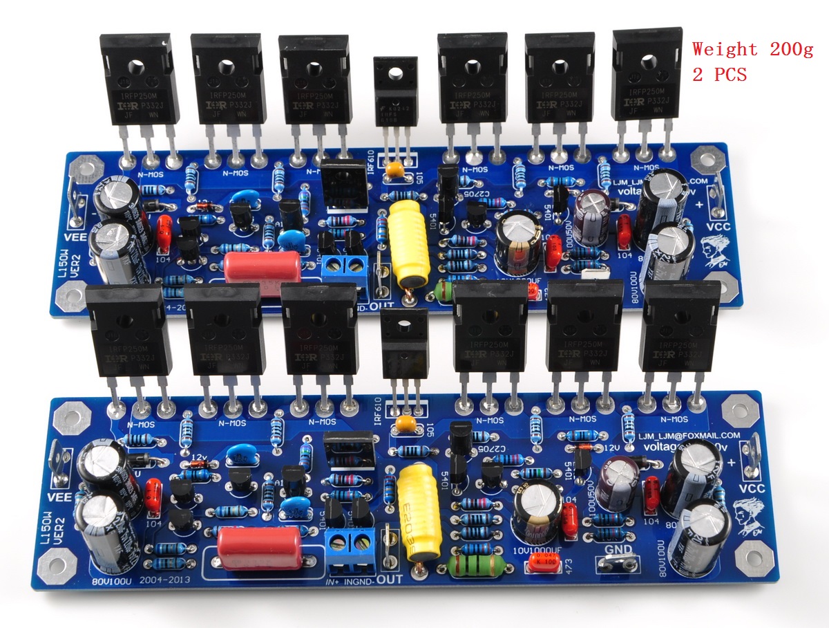 Dual Channel CLASS AB L150W FET HIFI stereo Power Amplifier Board IRFP240*6