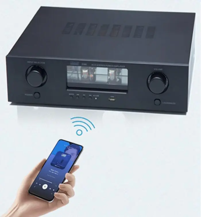 E590 Electronic tube transistor combined 120W*2 HIFI power amplifier with bluetooth