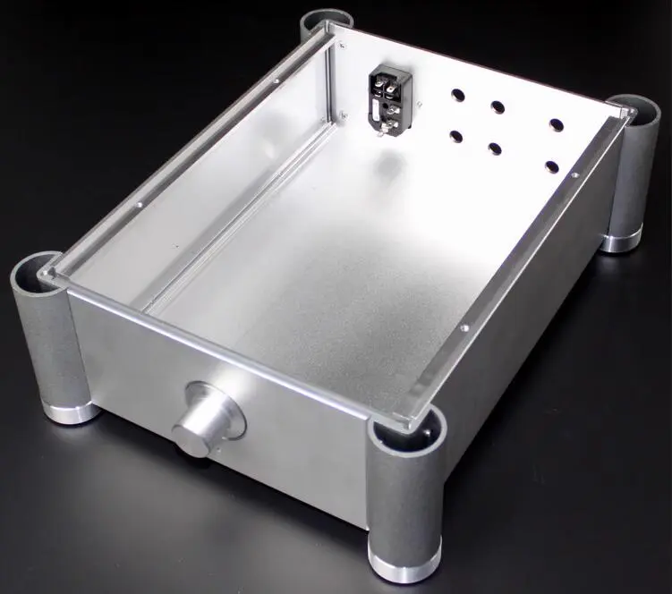 WA26 Silver Full Aluminum Amplifier Enclosure Preamp Chassis hifi DIY ...
