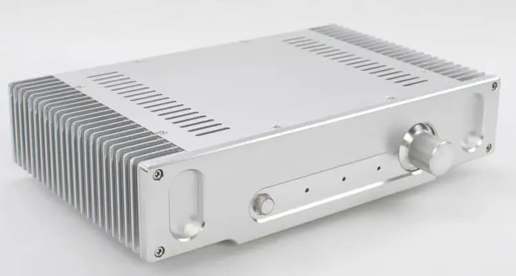 WA55 Full aluminum HIFI class A amplifier chassis DIY PSU case silver Preamp box with heatsink