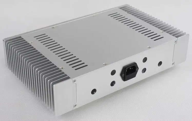 WA55 Full aluminum HIFI class A amplifier chassis DIY PSU case silver Preamp box with heatsink