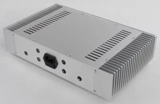 WA55 Full aluminum HIFI class A amplifier chassis DIY PSU case silver Preamp box with heatsink