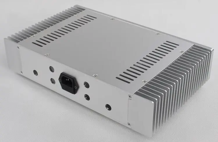 WA55 Full aluminum HIFI class A amplifier chassis DIY PSU case silver Preamp box with heatsink