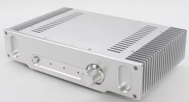 WA55 Full aluminum HIFI class A amplifier chassis DIY PSU case silver Preamp box with heatsink