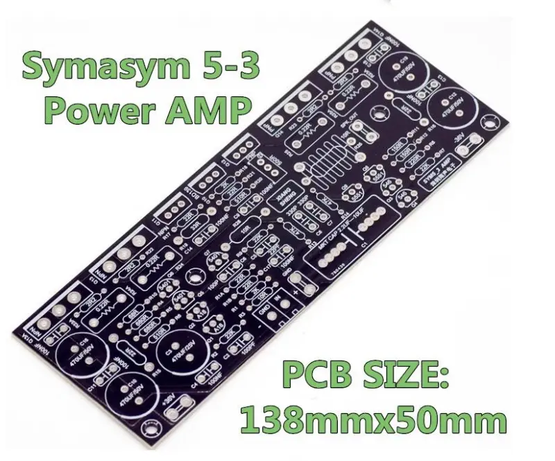 One pair Symasym 5-3 discrete Component 100W*2 Stereo Class AB hifi diy Audio Amplifier Board