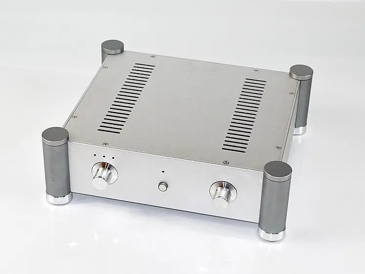 WA127 Full aluminum amplifier chassis hifi diy preamplifier case mini silver Rounded box