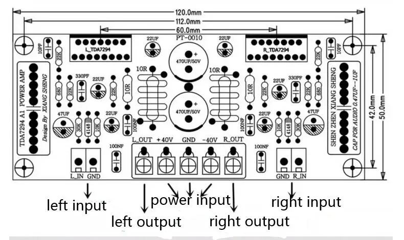 TDA7294 100W+100W Mini dual channel HIFI DIY High Power Audio Amplifier Board