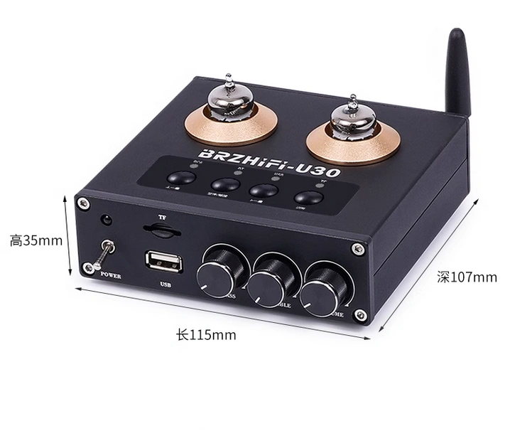 BRZHIFI-U30 HIFI tube preamplifier with remote control and multiple inputs