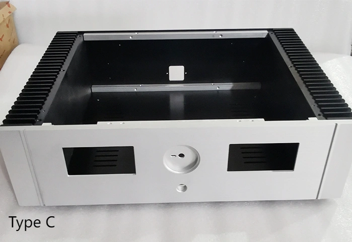 4312 full aluminum Class A amplifier chassis DIY HiFi Audio Amp Case with heatsink PSU box
