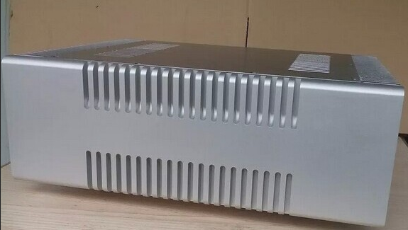 4315 silver All Aluminum Chassis class A Amplifier Enclosure DIY Auido Box Power Amp Case 430MM ...