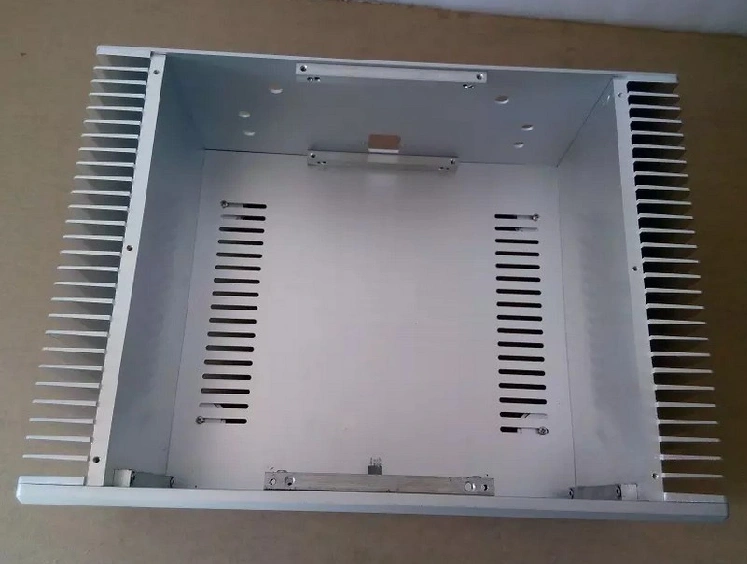 4315 silver All Aluminum Chassis class A Amplifier Enclosure DIY Auido Box Power Amp Case 430MM ...