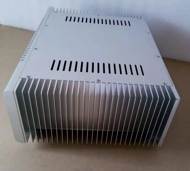 4315 silver All Aluminum Chassis class A Amplifier Enclosure DIY Auido Box Power Amp Case 430MM ...