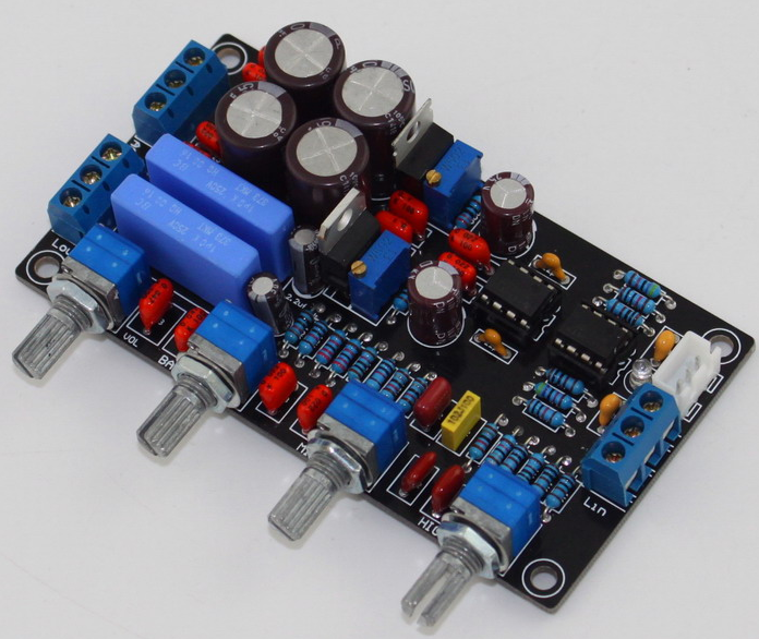 NE5532 tone preamp board high/medium/ and low adjustment
