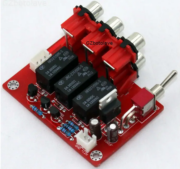 Amplifier Audio Switch board RCA to RH2.54 Audio Input signal Selector ...