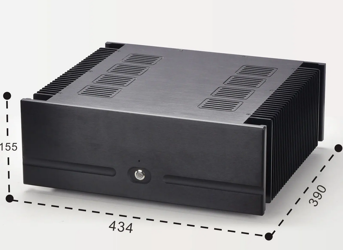 Black All aluminum class A post amplifier chassis / AMP Enclosure /DIY ...